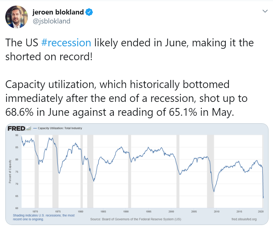 The Shortest Recession in the U.S. Economy is Coming to an End ...