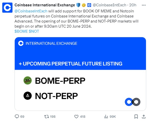 Coinbase Supports Trending Meme Coin BOME: Price Soars