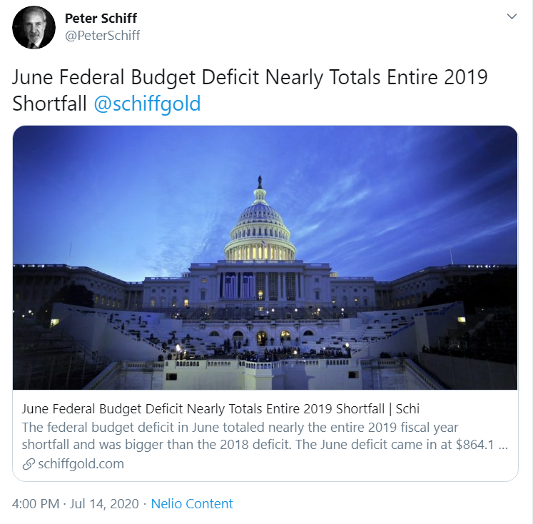 The Federal Budget Deficit For June Almost Equals To The Deficit For ...