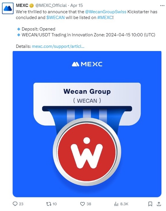 WECAN Token Expands Reach into Asia with MEXC Listing