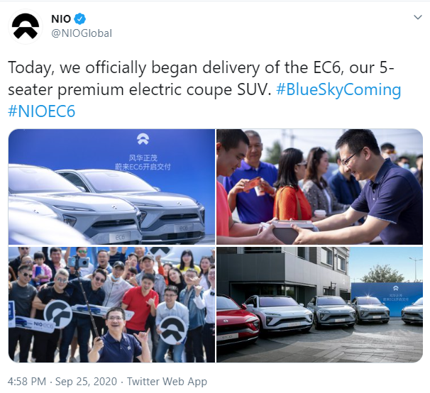 Nio (NIO) Stock Price Grew by 2.9% on New EC6 Model First Delievery Nio (NIO) Stock Price Grew by 2.9% on New EC6 Model First Delievery