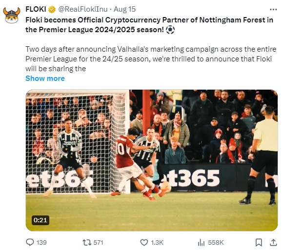 Floki (FLOKI) Seals Premier League Deal With Nottingham Forest for 2024 ...
